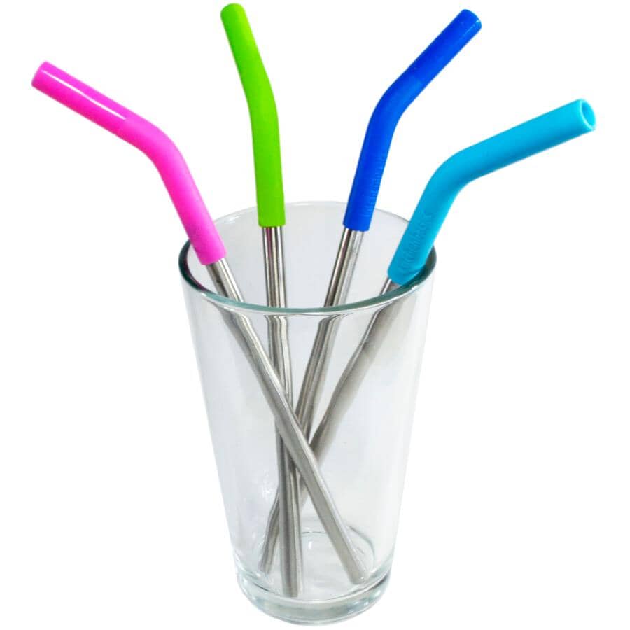 KITCHEN BASICS Reusable Stainless Steel Straw Set | Home Hardware
