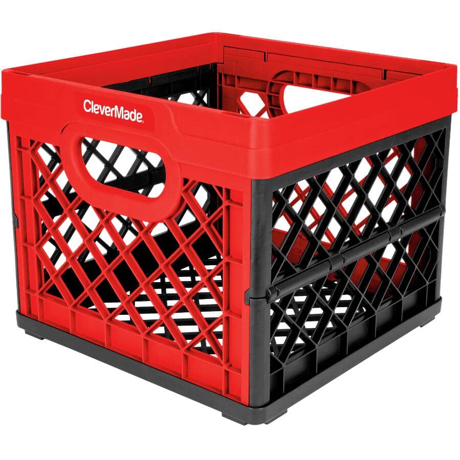 CLEVERMADE Red Collapsible Storage Crate | Home Hardware