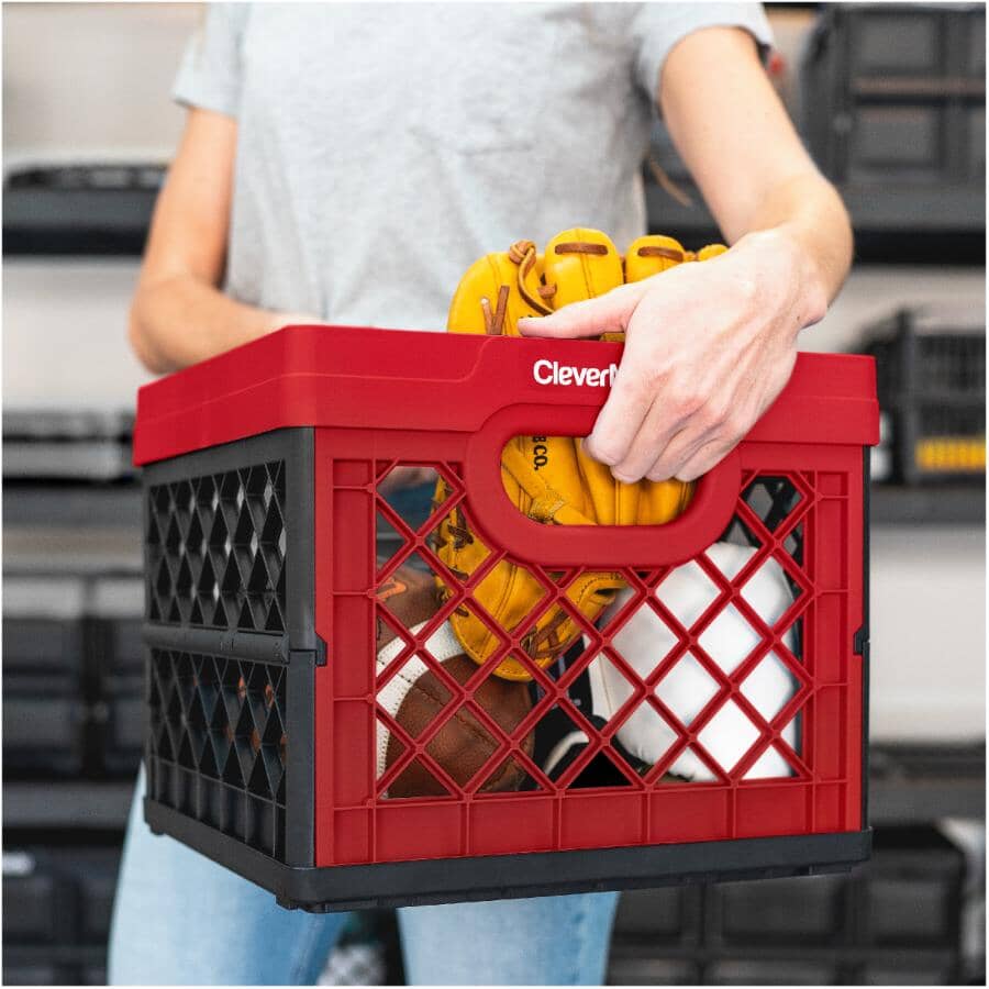 CLEVERMADE Red Collapsible Storage Crate | Home Hardware