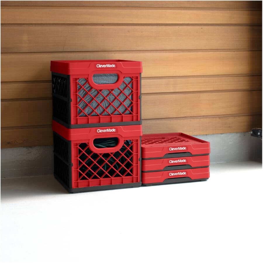 CLEVERMADE Red Collapsible Storage Crate | Home Hardware