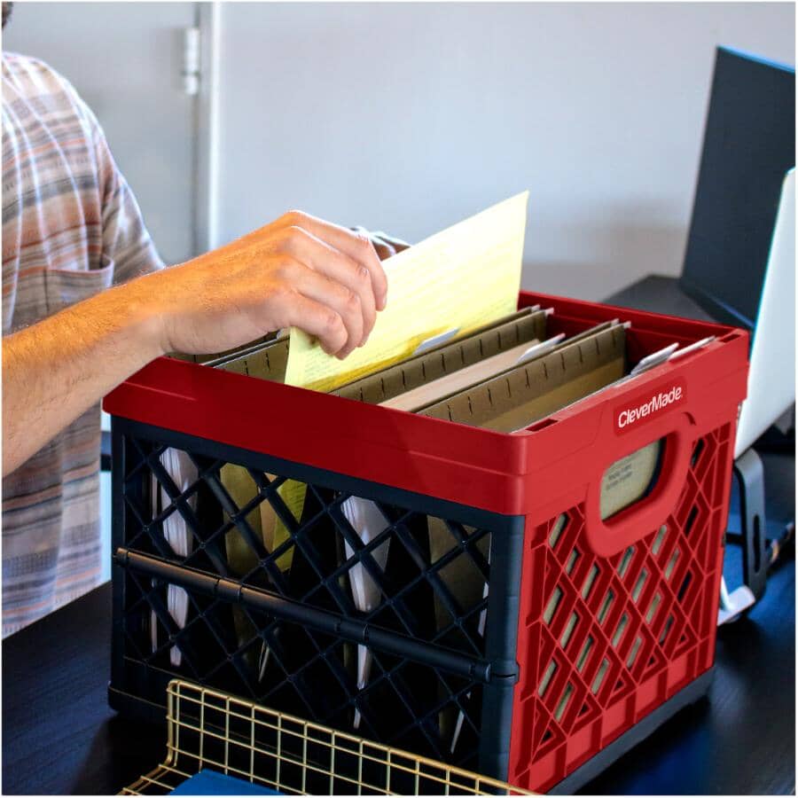 CLEVERMADE Red Collapsible Storage Crate | Home Hardware