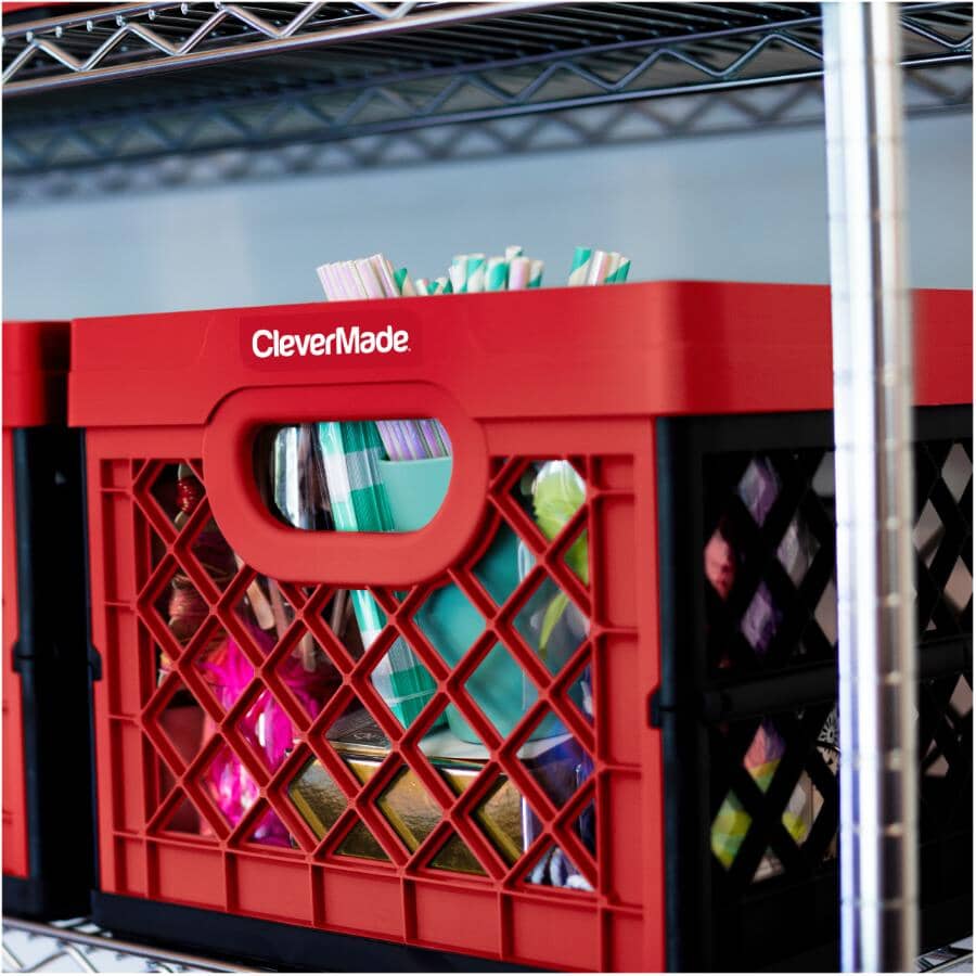 CLEVERMADE Red Collapsible Storage Crate | Home Hardware