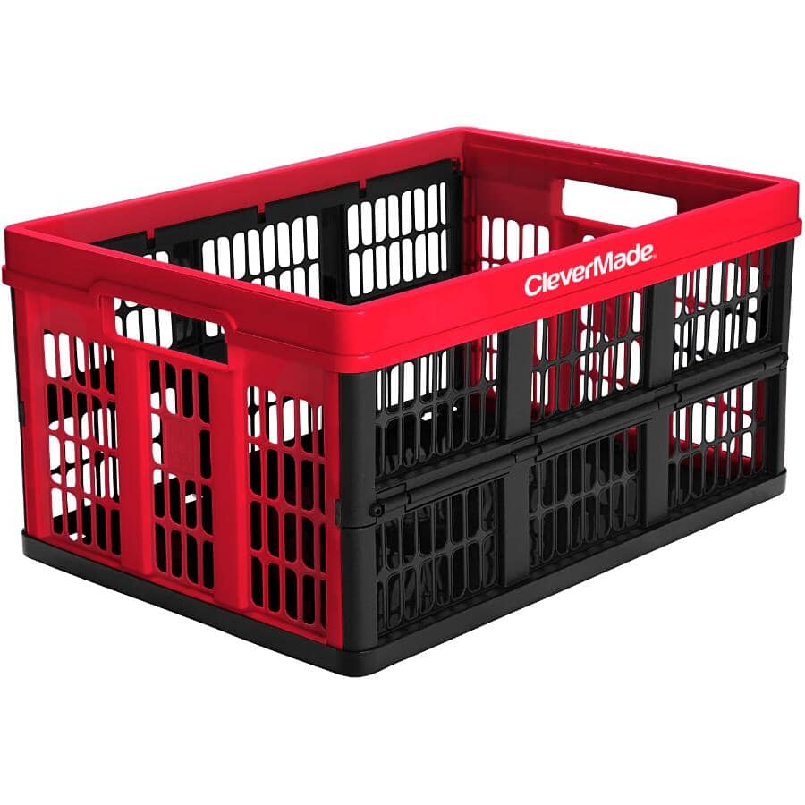 CLEVERMADE Red Collapsible Storage Crate | Home Hardware