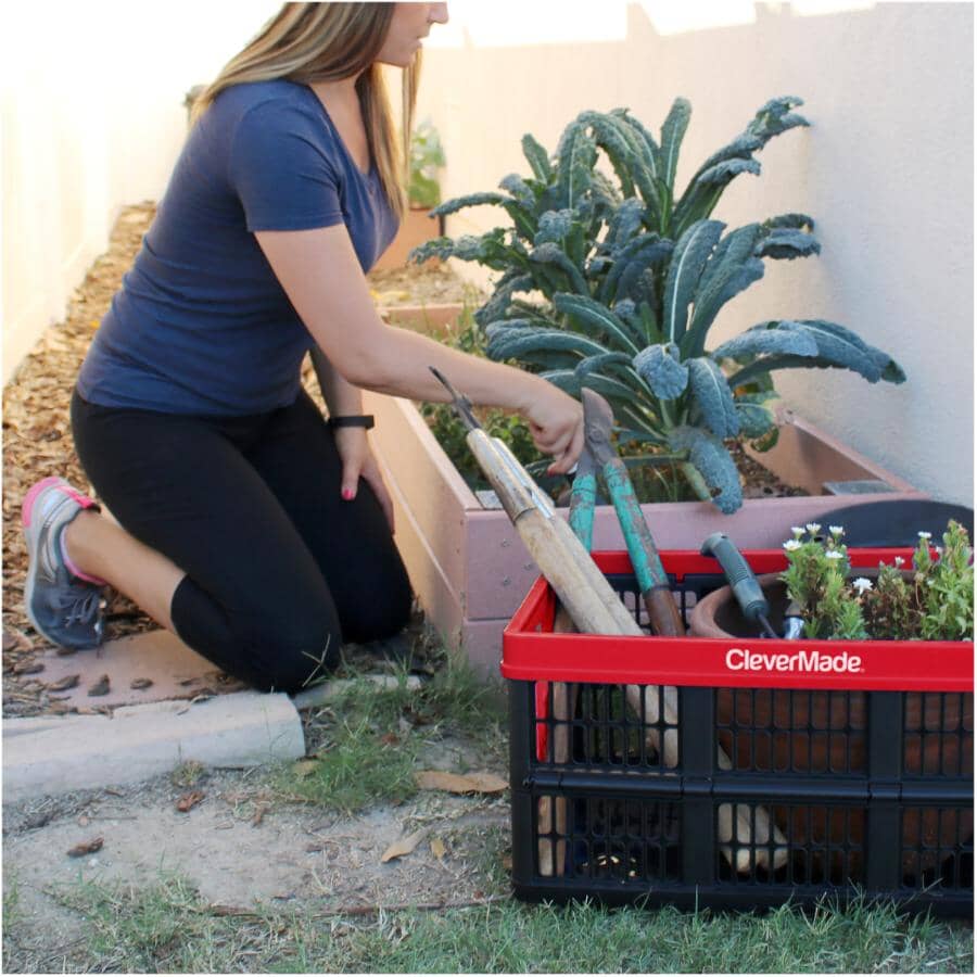 CLEVERMADE Red Collapsible Storage Crate | Home Hardware