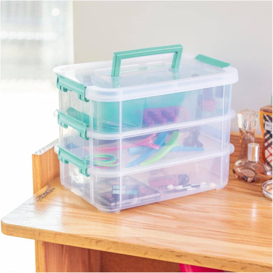 STERILITE 3 Layer Stack and Carry Storage Box, with Handle | Home Hardware