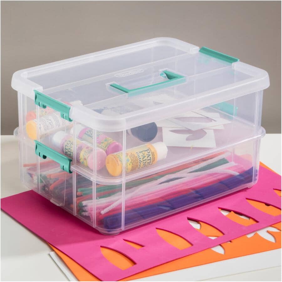 STERILITE 2 Layer Stack and Carry Storage Box, with Handle | Home Hardware