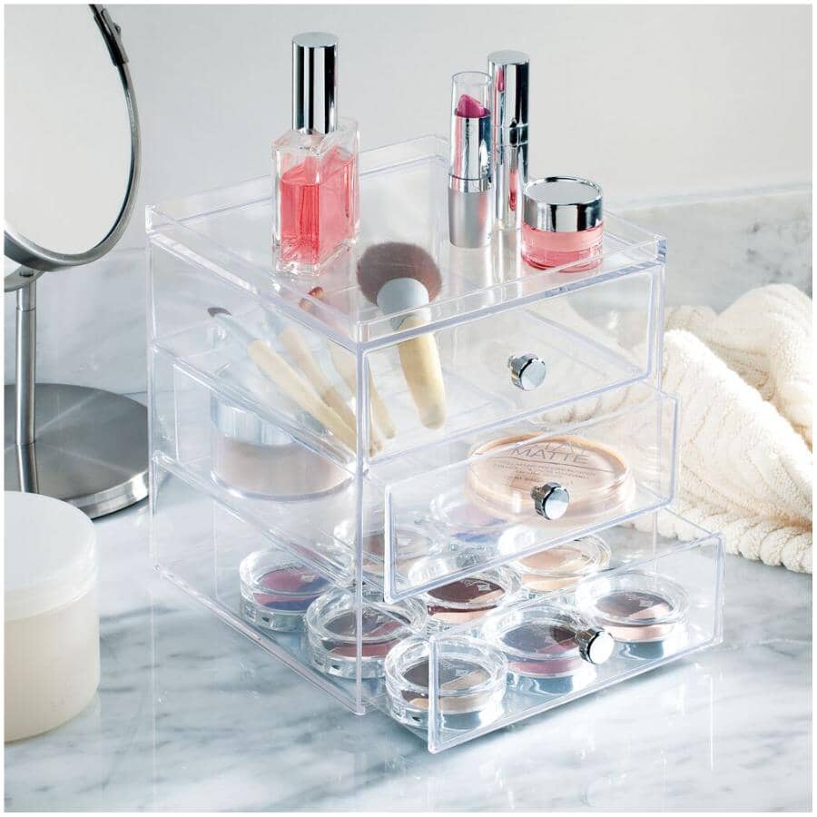 IDESIGN Clear Mini Plastic 3 Drawer Stackable Chest | Home Hardware