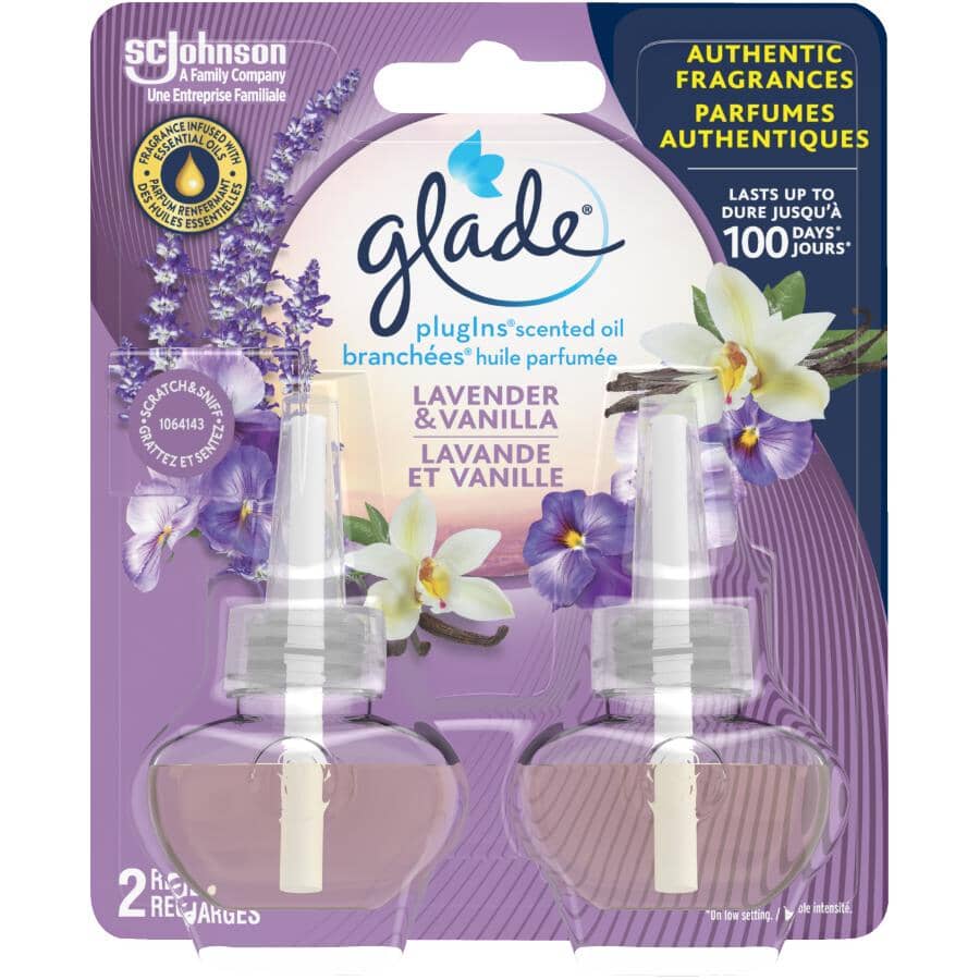GLADE Lavender and Vanilla Scented Oil Plug-In Air Freshener Refills ...