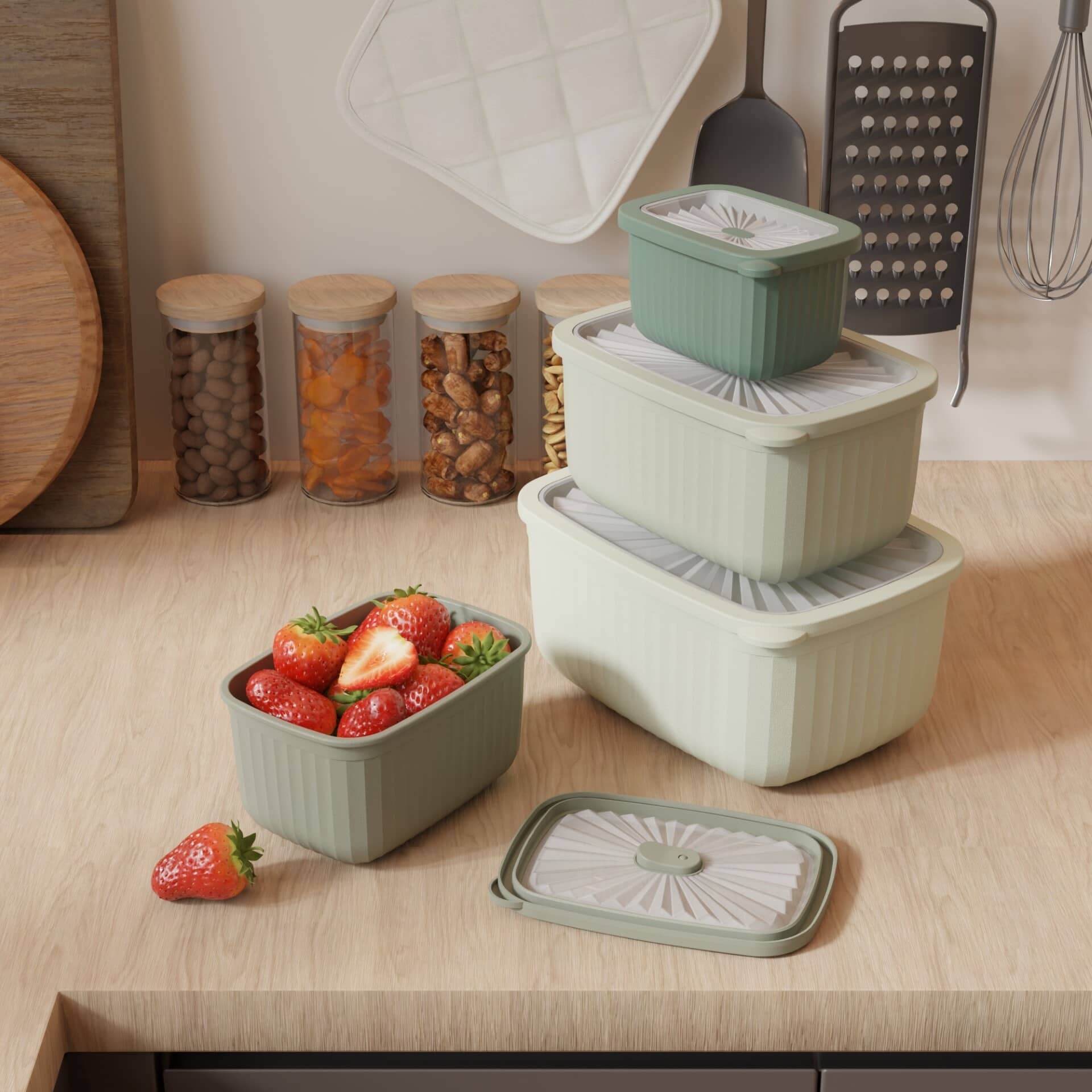 PHANTOM CHEF Rectangle Plastic Deep Container Set with Lids | Home Hardware
