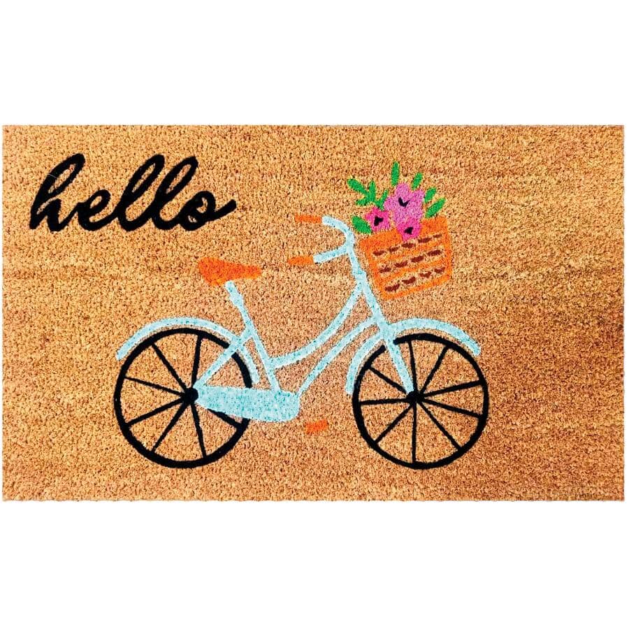 KOPPERS HOME Hello Bicycle Coir Door Mat | Home Hardware