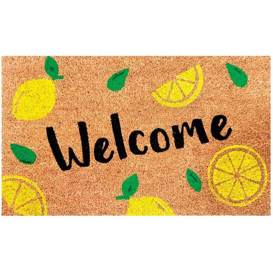 KOPPERS HOME Welcome Lemon Coir Door Mat | Home Hardware