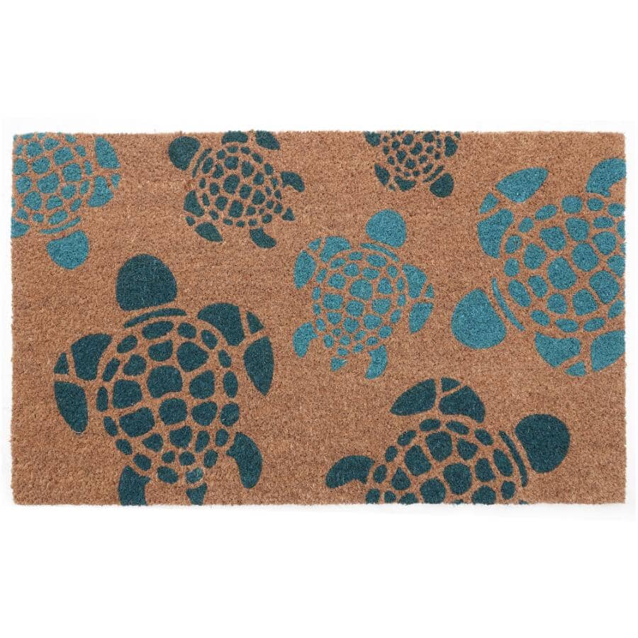 FHE Sea Turtles Coir Door Mat with Rubber Back, 18" x 30" | Home Hardware