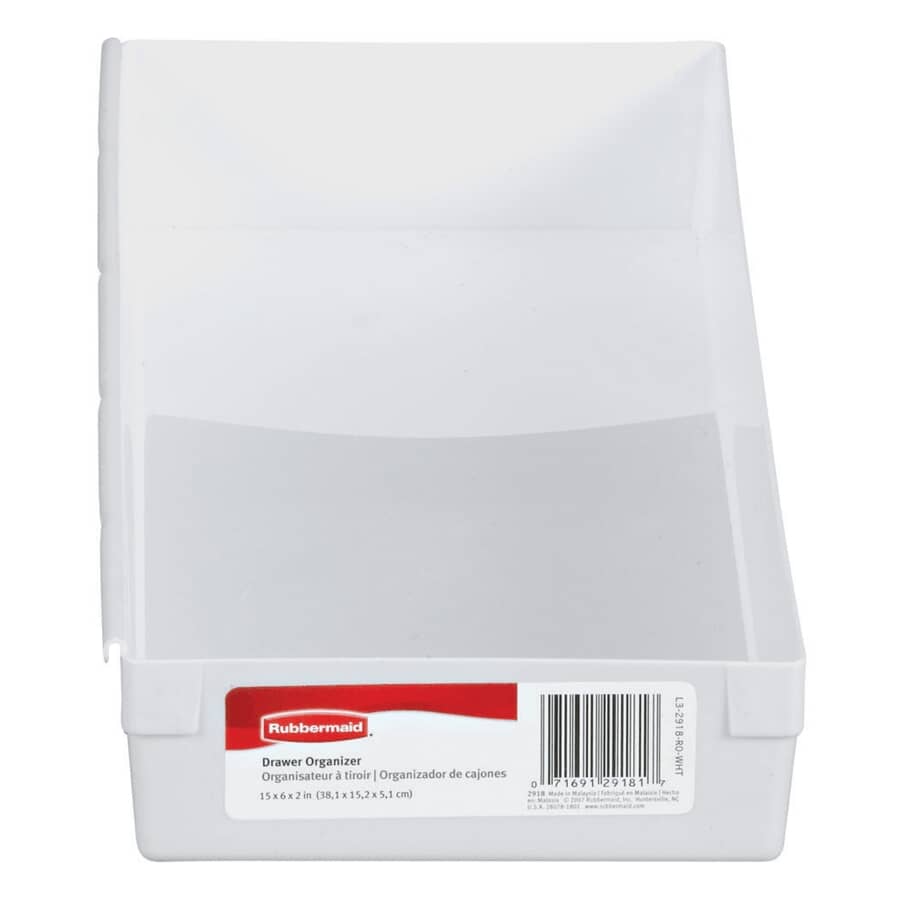 Rubbermaid 15"x6"x2" White Drawer Organizer | Home Hardware