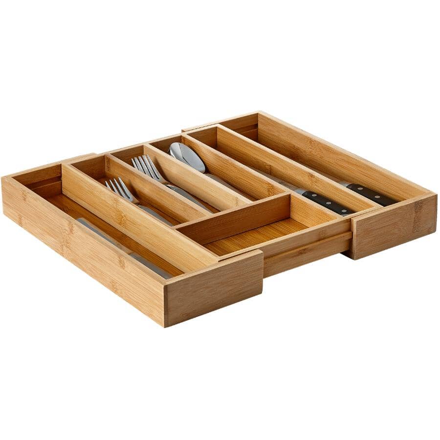 HOME ESSENTIALS Bamboo Expandable Cutlery Tray | Home Hardware