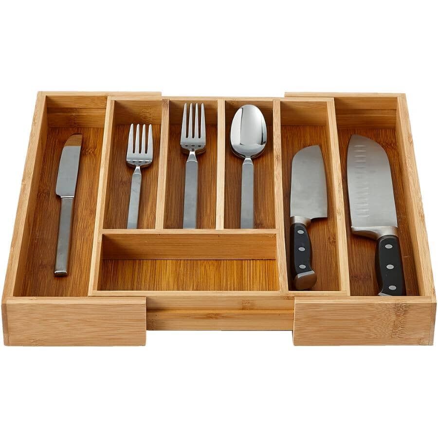 HOME ESSENTIALS Bamboo Expandable Cutlery Tray | Home Hardware