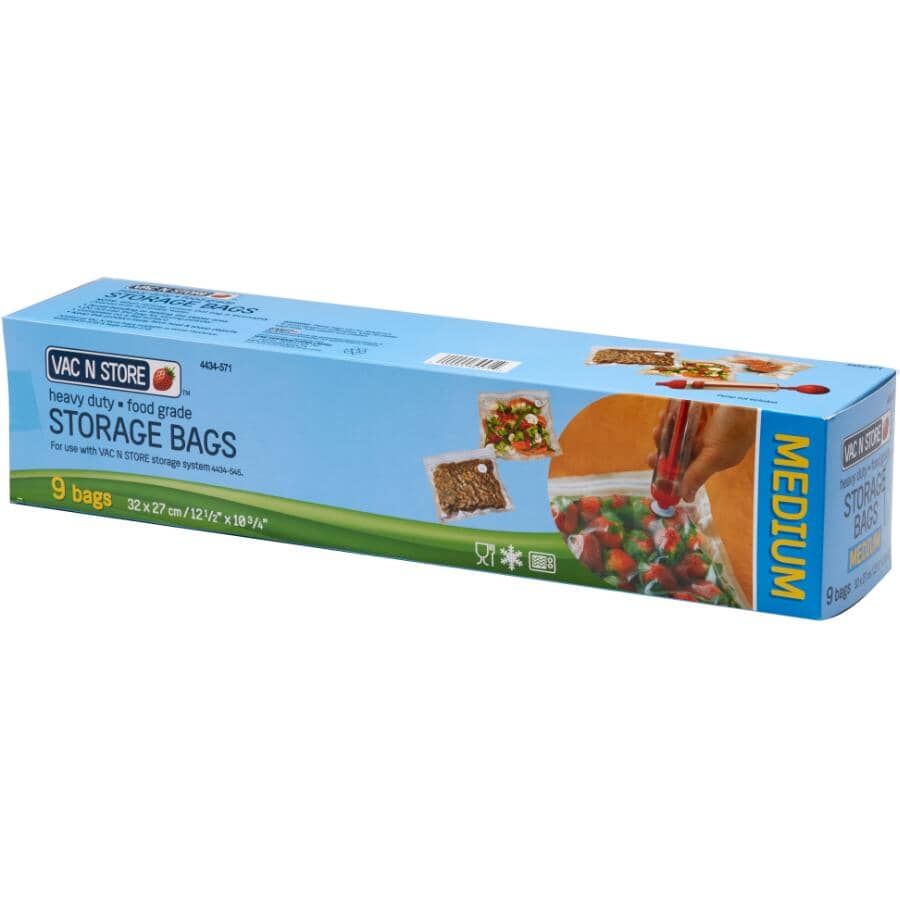 Vac N Store 9 Pack Medium Vacuum Food Storage Bags | Home Hardware