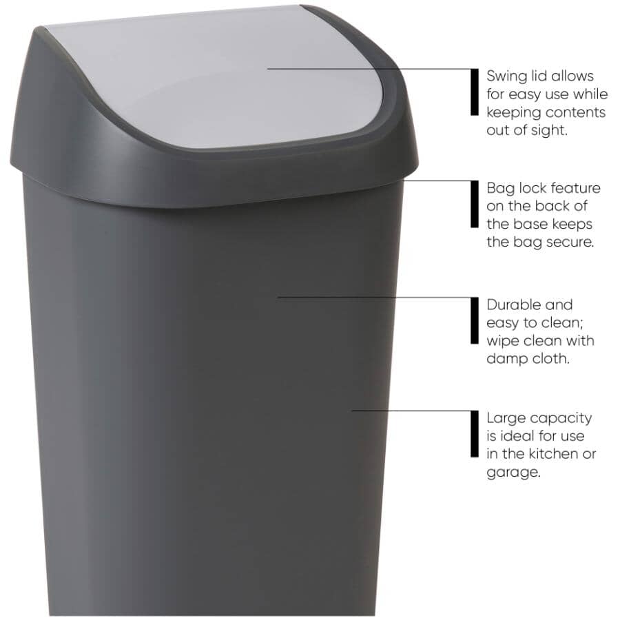 CURVER Empiro Swing-Top Garbage Can | Home Hardware