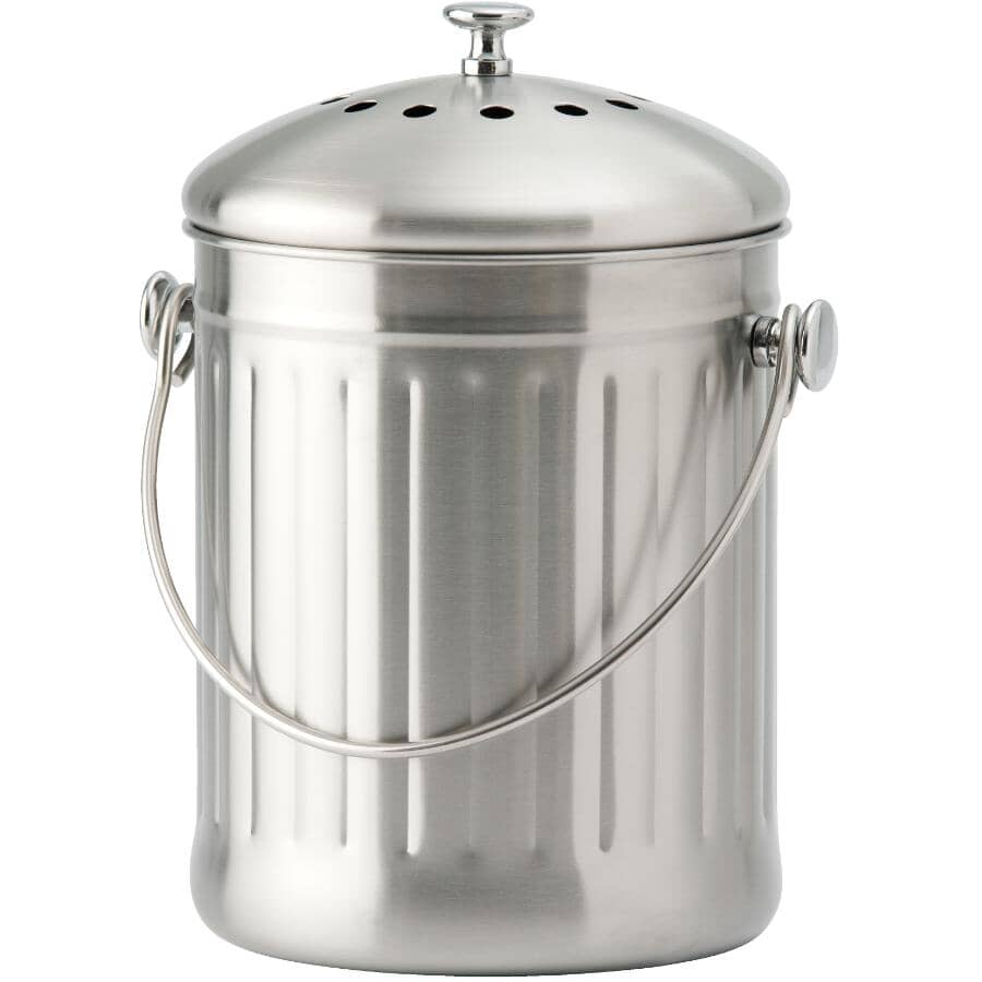 Natura 4.5L Stainless Steel Kitchen Composter, with Filter | Home Hardware