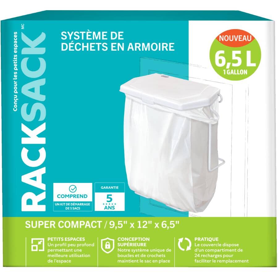 RACK SACK 6.5" x 9.5" x 12" Bathroom Garbage Bag Holder | Home Hardware