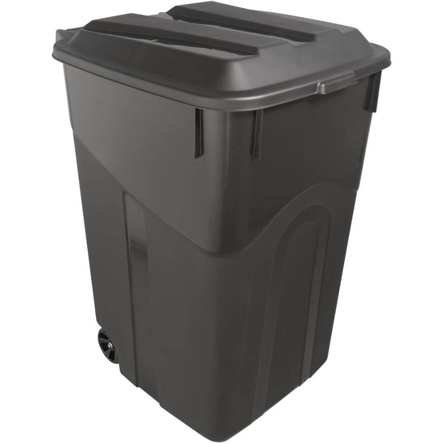 UNITED SOLUTIONS Rough & Ready Wheeled Garbage Can with Attached Lid ...
