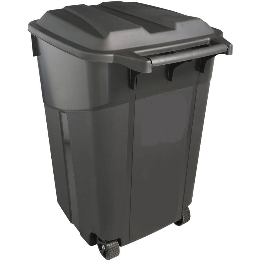 UNITED SOLUTIONS Rough & Ready Wheeled Garbage Can with Attached Lid ...