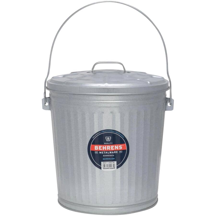 BEHRENS Galvanized Steel Ash Can with Lid | Home Hardware