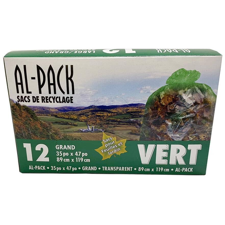 AL-PACK 35" x 47" Extra Large Green Recycling Bags | Home Hardware