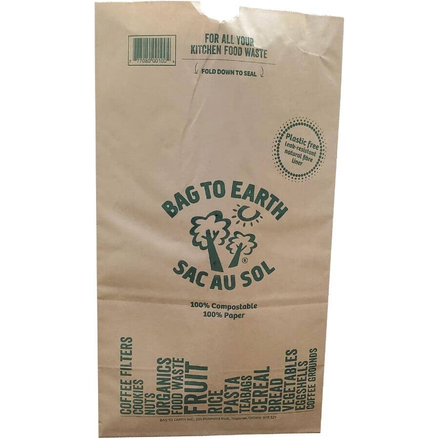 BAG TO EARTH 5 Pack 45L 2 Ply Paper Compost Bags | Home Hardware