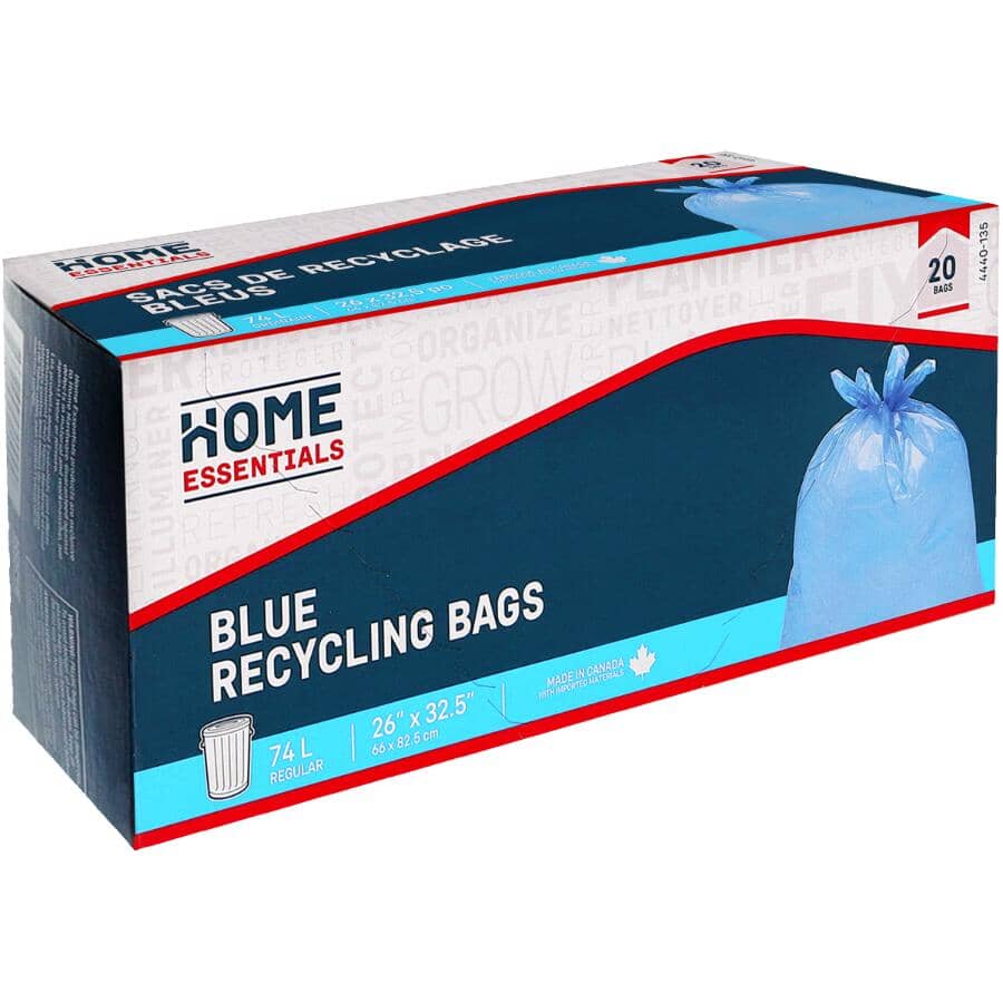 HOME ESSENTIALS 26" x 32.5" Blue Recycling Bags | Home Hardware