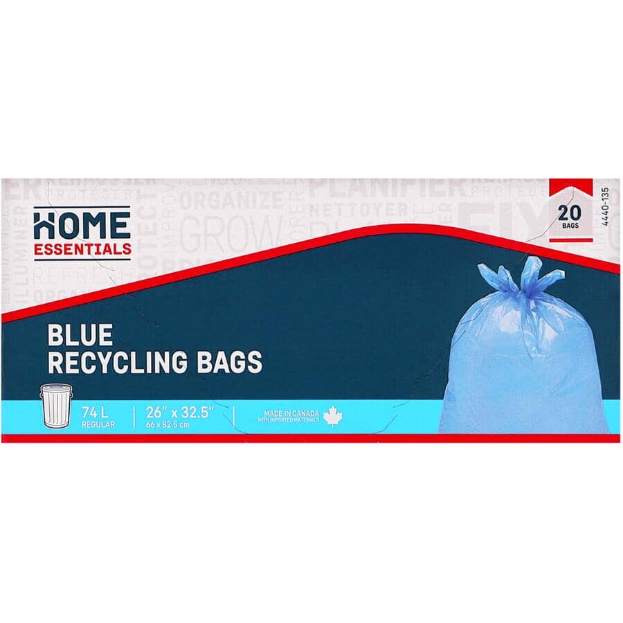 HOME ESSENTIALS 26" x 32.5" Blue Recycling Bags | Home Hardware