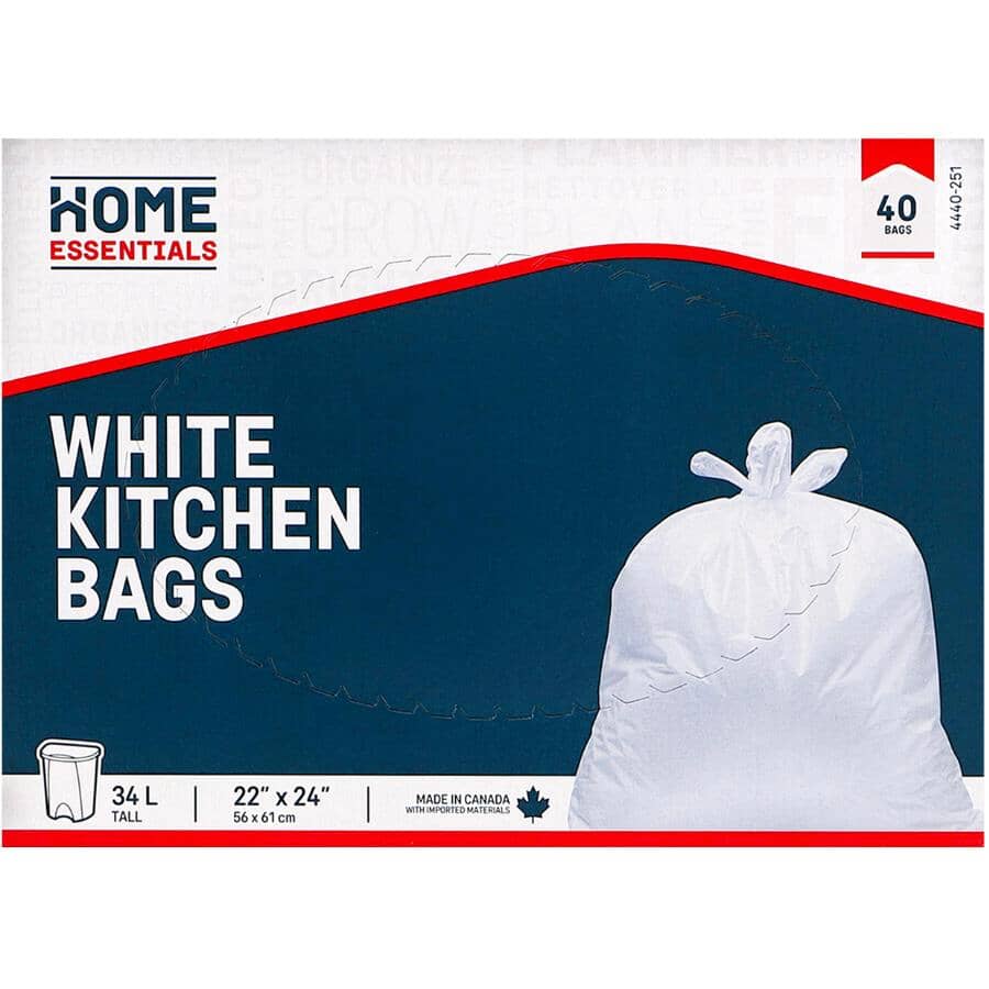 HOME ESSENTIALS 22" x 24" White Garbage Bags | Home Hardware
