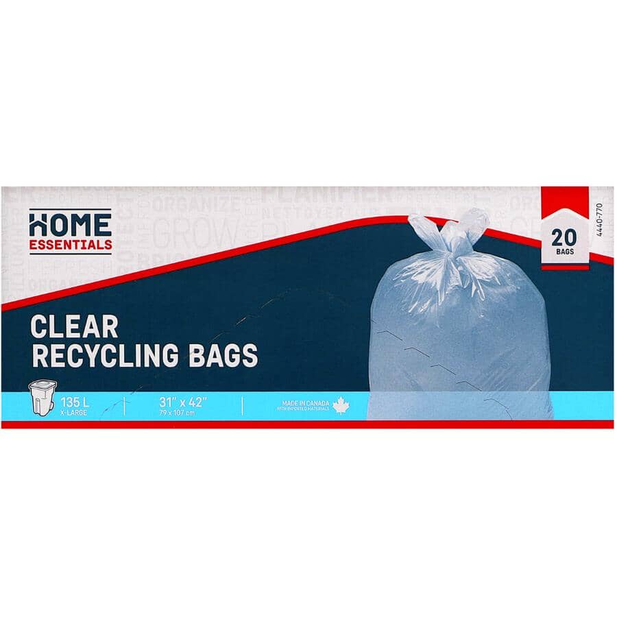 HOME ESSENTIALS 31" x 42" Clear Recycling Bags | Home Hardware