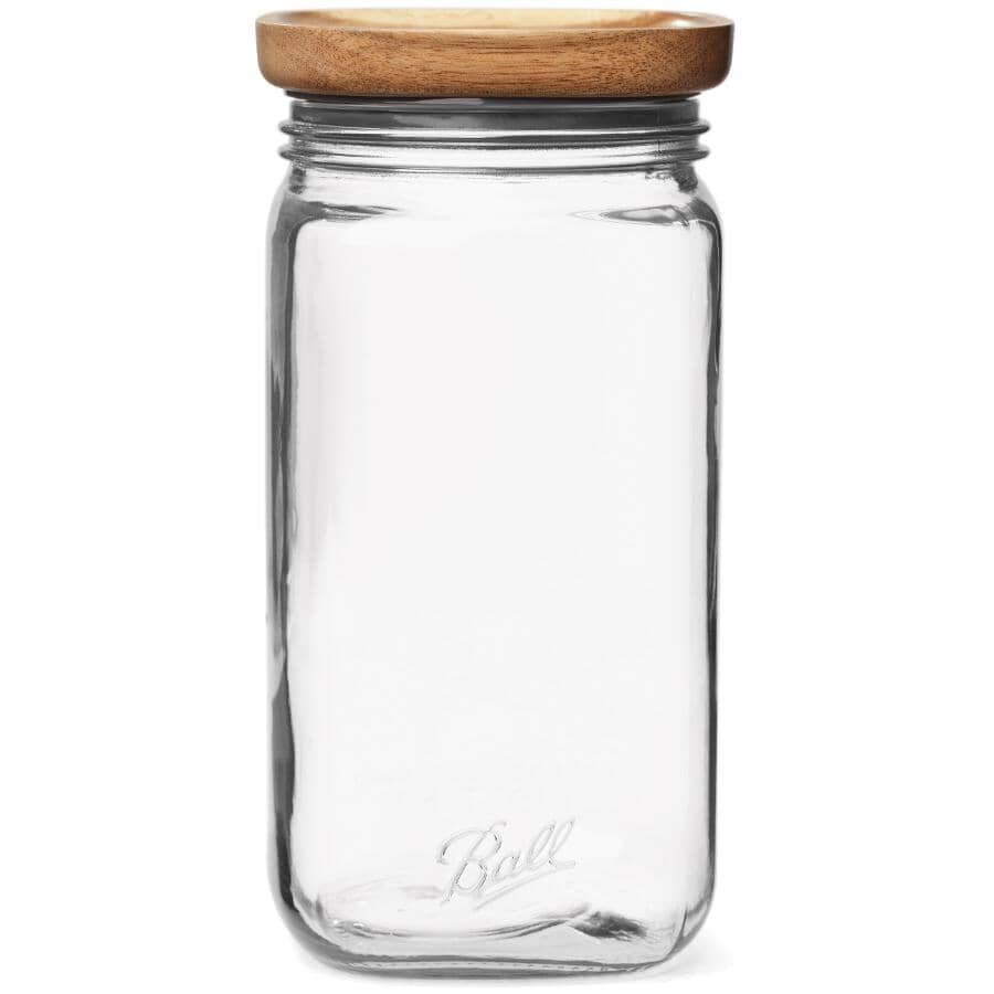 BALL Stack & Store Glass Jar with Wooden Lid | Home Hardware