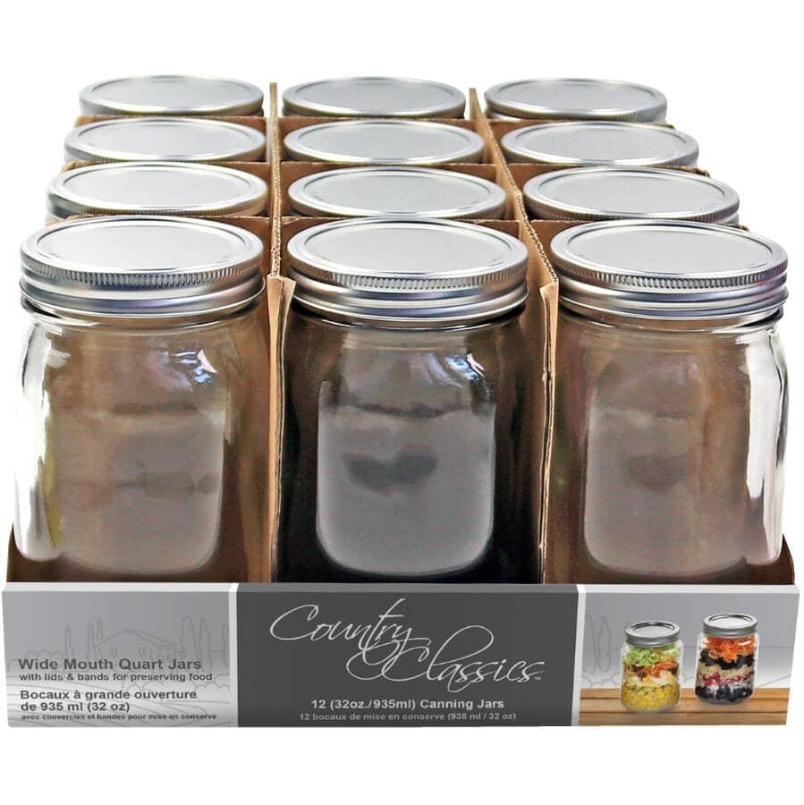COUNTRY CLASSICS Wide Mason Jars with Lids | Home Hardware