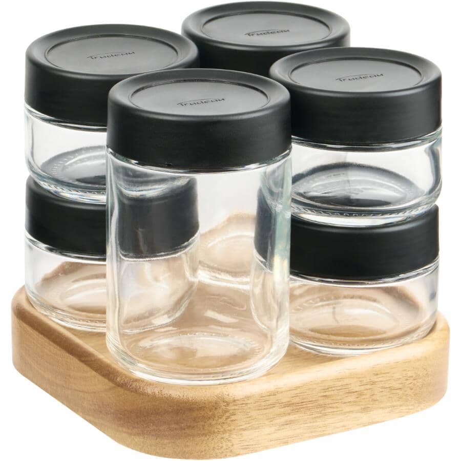 TRUDEAU Rotating Glass Spice Rack with 6 Jars | Home Hardware