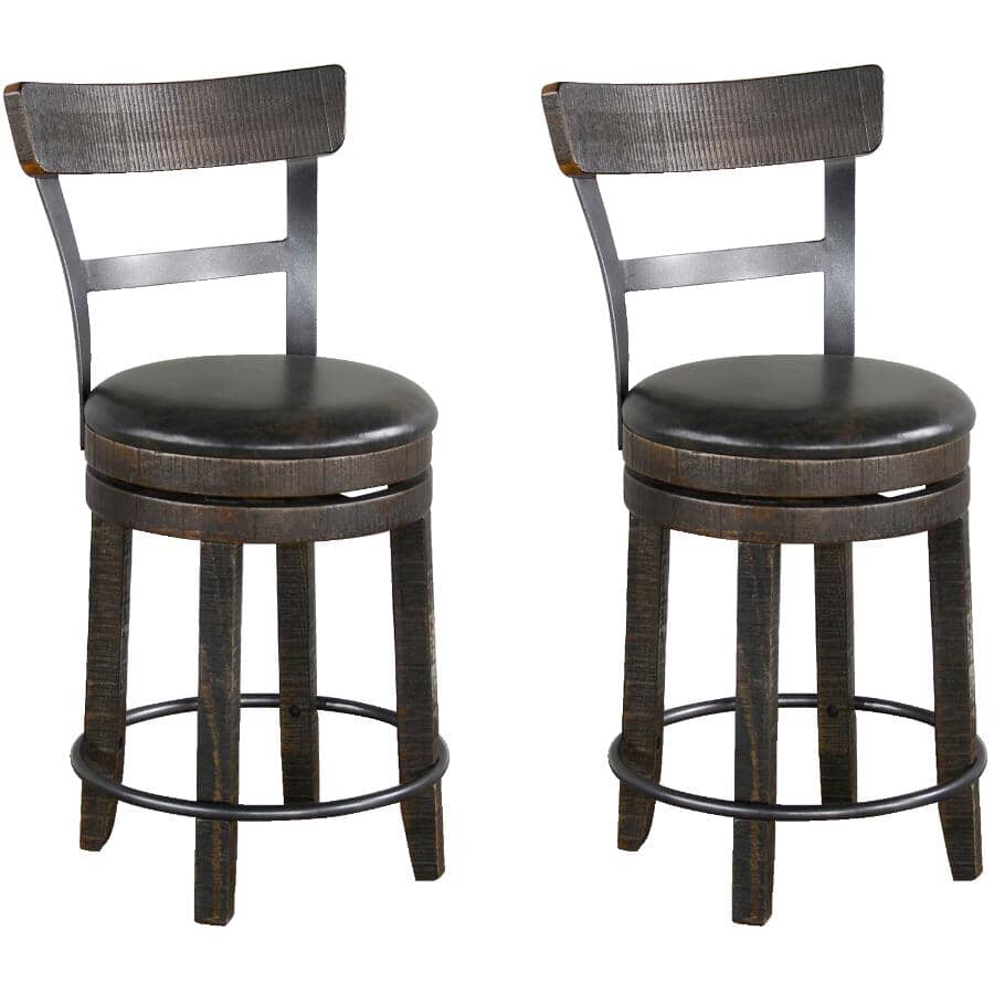 SUNNY DESIGNS 2 Pack 30" Tobacco Leaf Bar Stools, with Back | Home Hardware