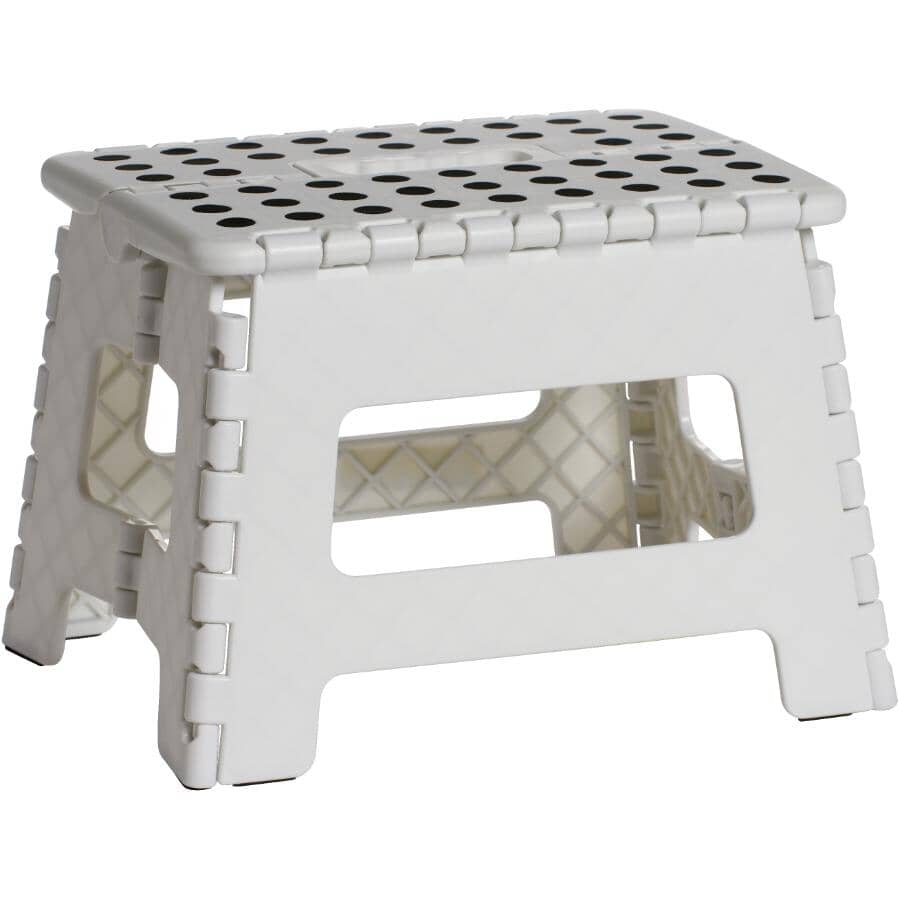 HOME 1 Step White Folding EZ Step Stool | Home Hardware
