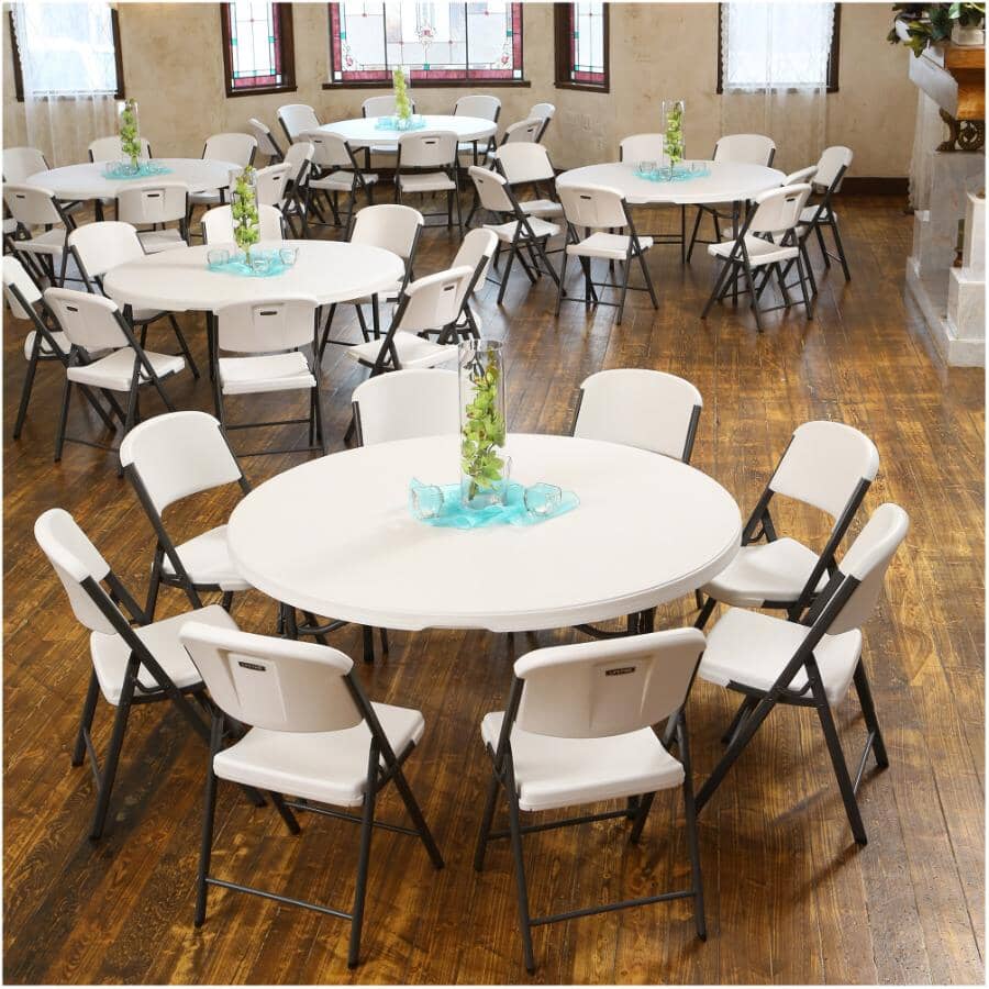 LIFETIME 60" White Round Plastic Commercial Banquet Table | Home Hardware