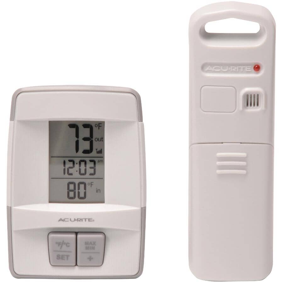 ACU-RITE 165' Indoor/Outdoor Wireless Thermometer with Clock | Home ...
