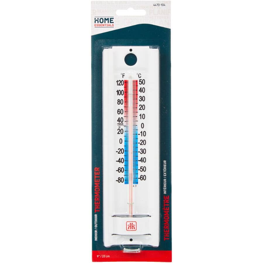 HOME ESSENTIALS 9" Indoor/Outdoor Aluminum Wall Thermometer | Home Hardware