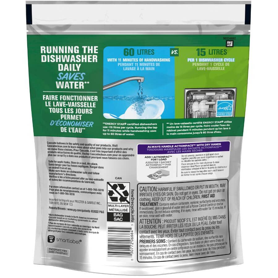 CASCADE Platinum Action Pacs Fresh Scent Dishwasher Detergent | Home ...