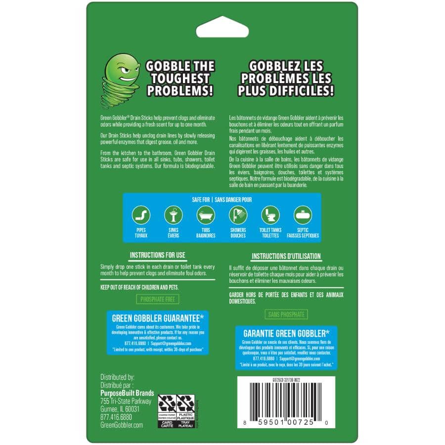 GREEN GOBBLER Bio Flow Drain Sticks | Home Hardware
