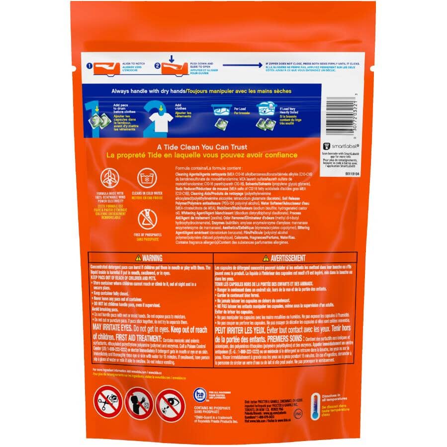 TIDE Ultra OXI Power PODS with Odour Eliminators Laundry Detergent ...