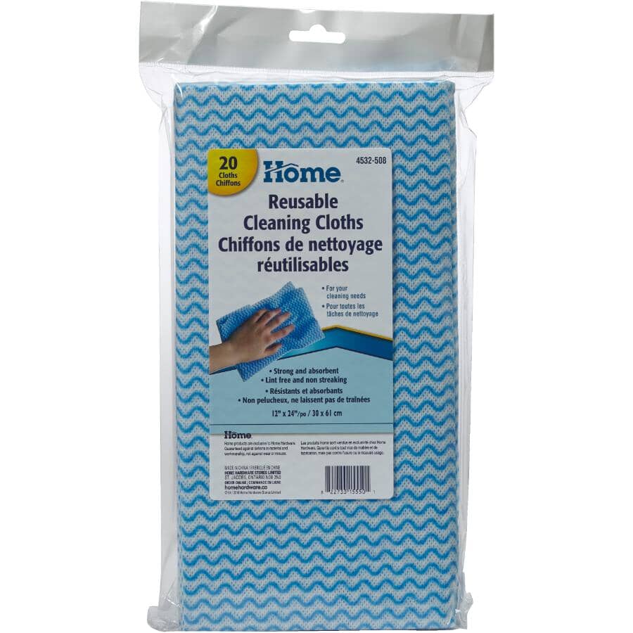 HOME 20 Pack 12" x 24" Multi Purpose Cleaning Cloths | Home Hardware