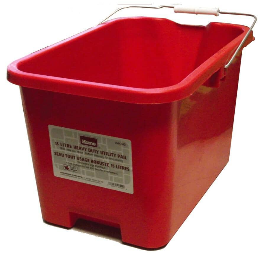 MILLSIDE 15 L Red Heavy Duty Plastic Utility Pail | Home Hardware