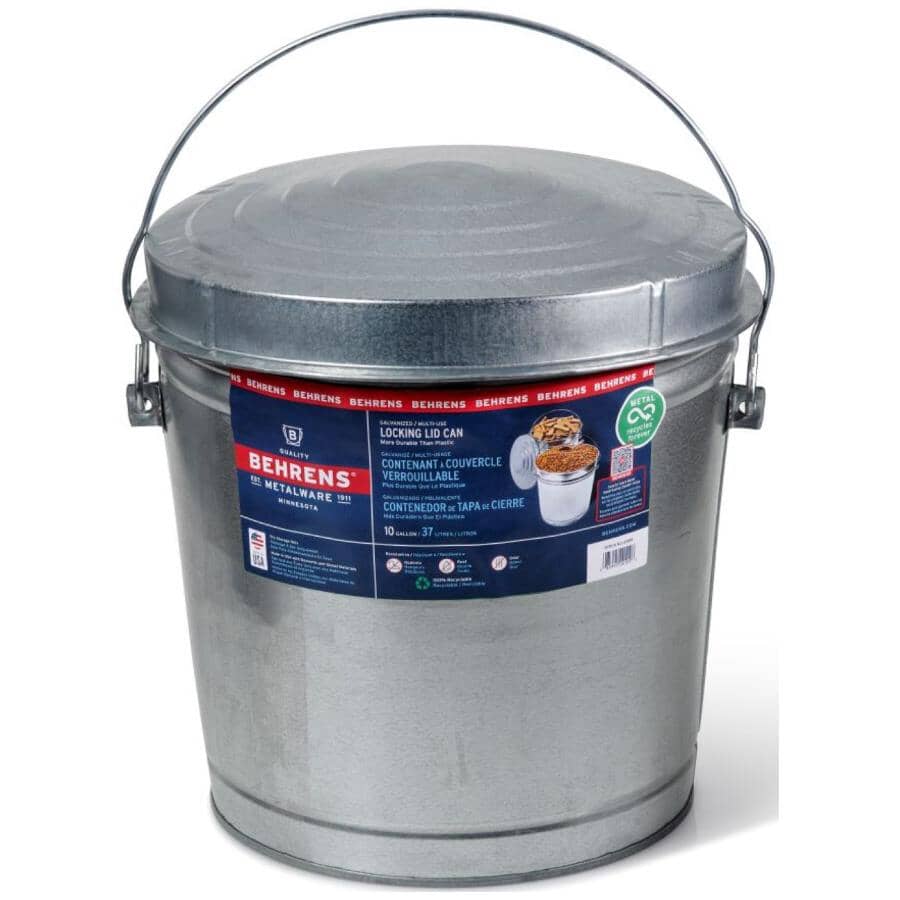 BEHRENS Galvanized Utility Pail with Locking Lid | Home Hardware