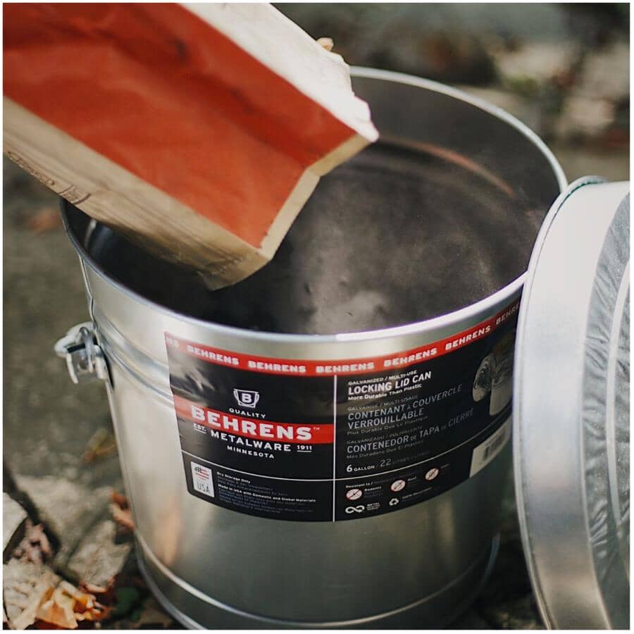BEHRENS Galvanized Utility Pail with Locking Lid | Home Hardware