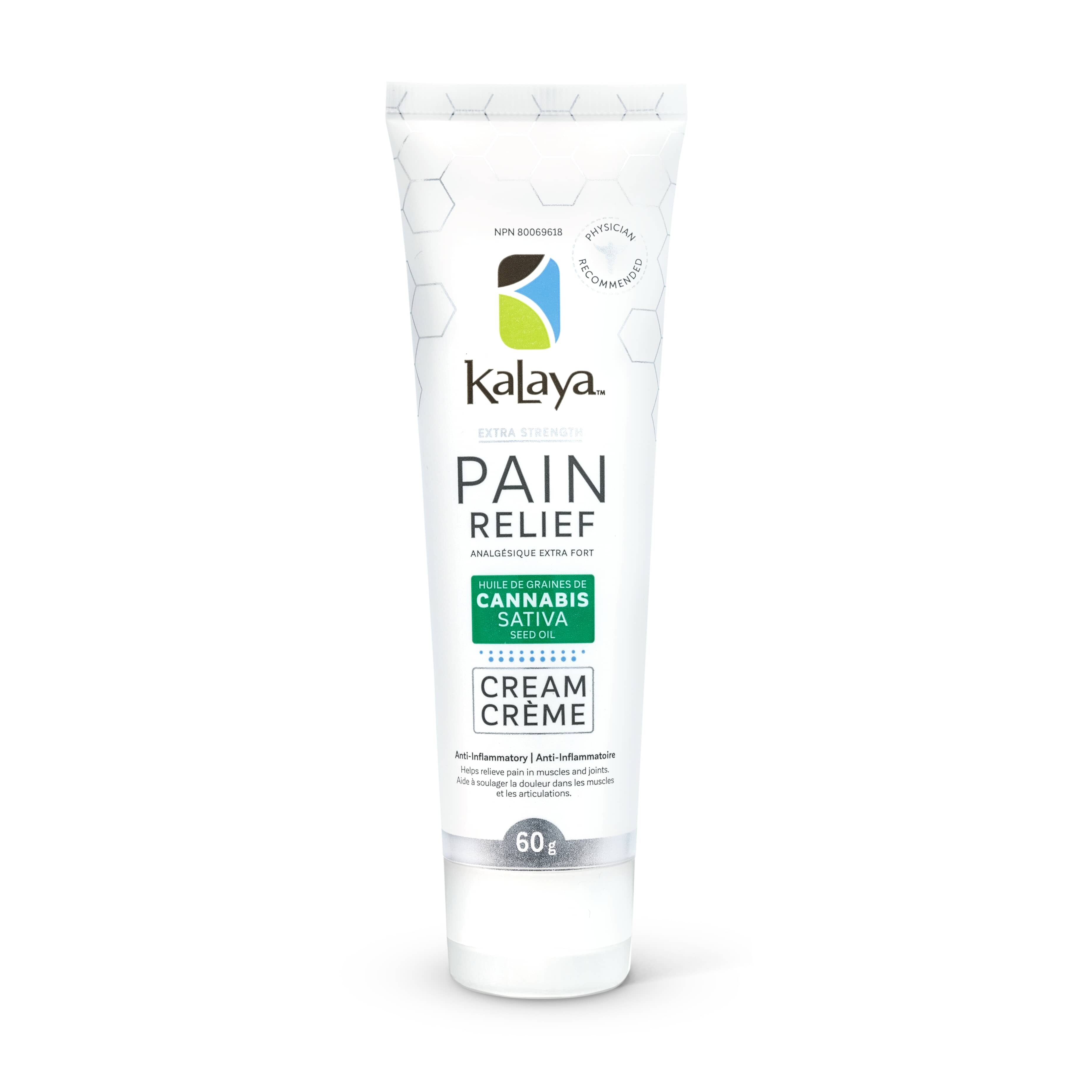 KALAYA NATURALS Pain Relief Cream with Cannabis Sativa Seed Oil | Home ...