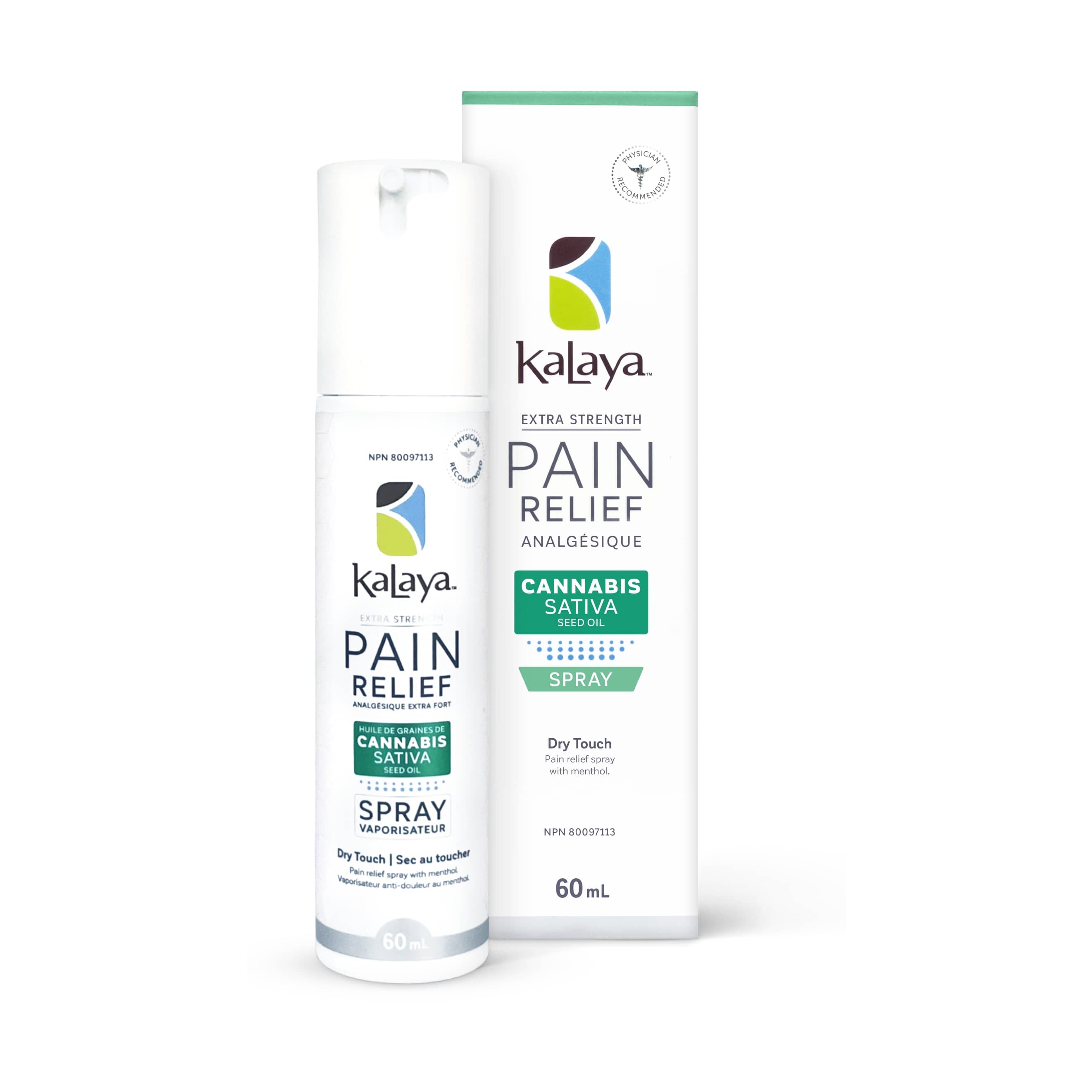 KALAYA NATURALS Pain Relief Spray with Cannabis Sativa Seed Oil | Home ...
