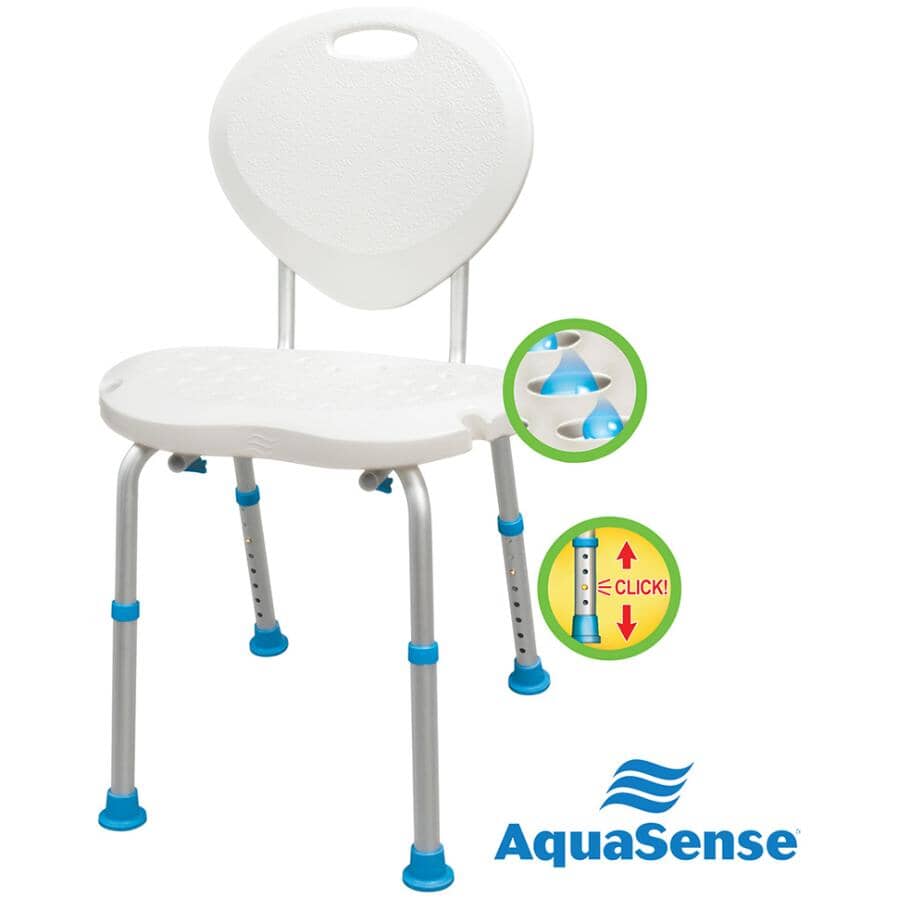 AQUA SENSE 20" x 12" Adjustable Bath Seat with Backrest | Home Hardware